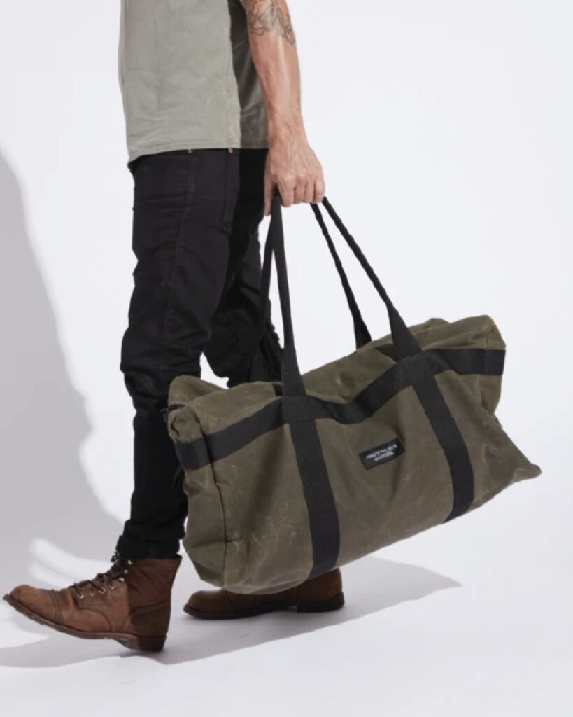 Waxed Canvas Gear Bag - Bush - Ronnie John